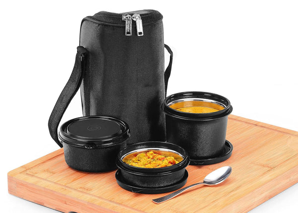 Chefman Pro Lunch Box With Steel Spoon, Microwave Safe & Leak Proof, 3